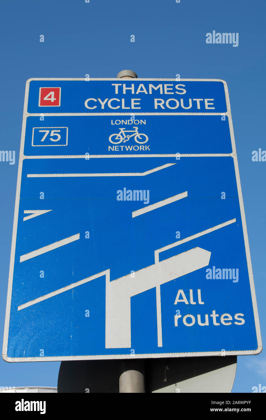 thames cycle route sign in kingston upon thames, surrey, england ...