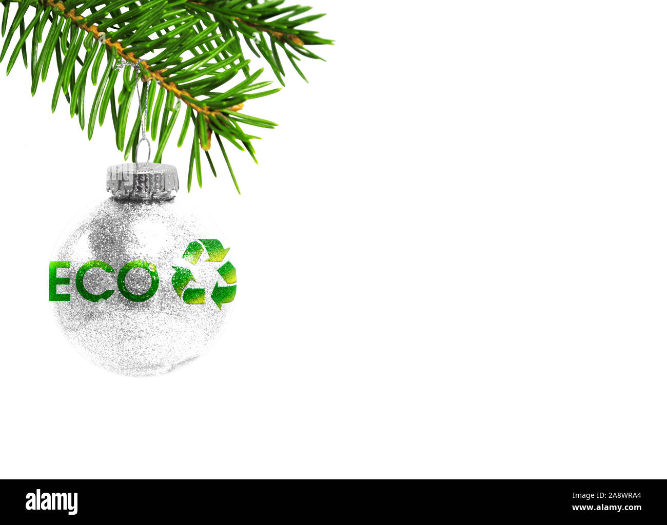 Glass Christmas ball toy isolated on white background with the flag of ...