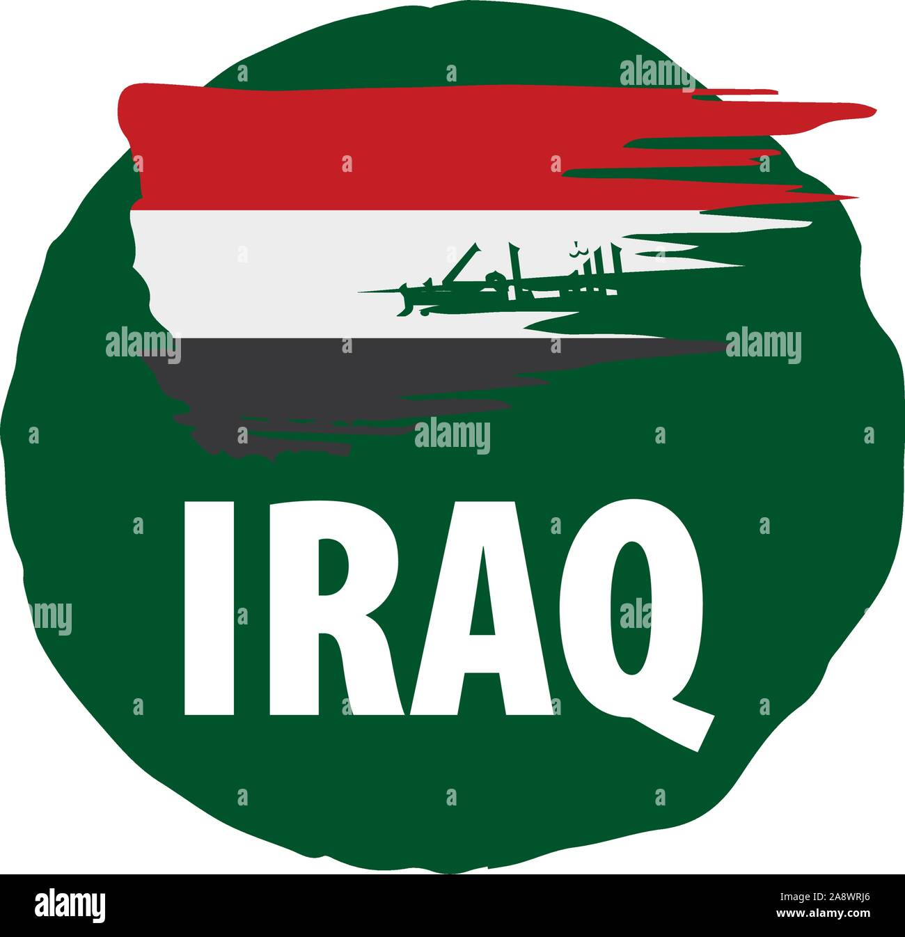 Iraqi flag, vector illustration on a white background Stock Vector ...