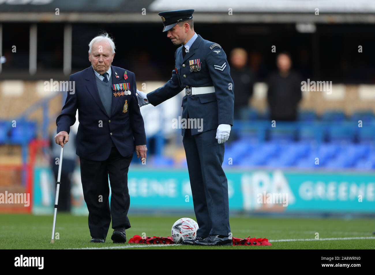 95 year old D-Day veteran, Bernard How is ushered by Corporal, Wayne ...