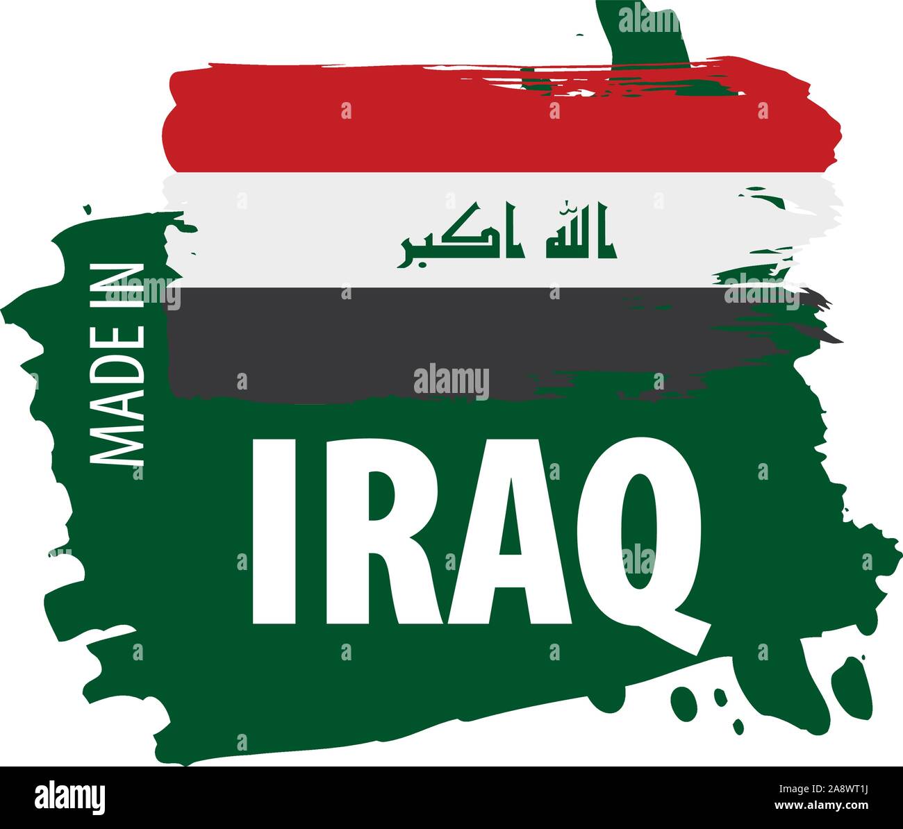 Iraqi flag, vector illustration on a white background Stock Vector ...