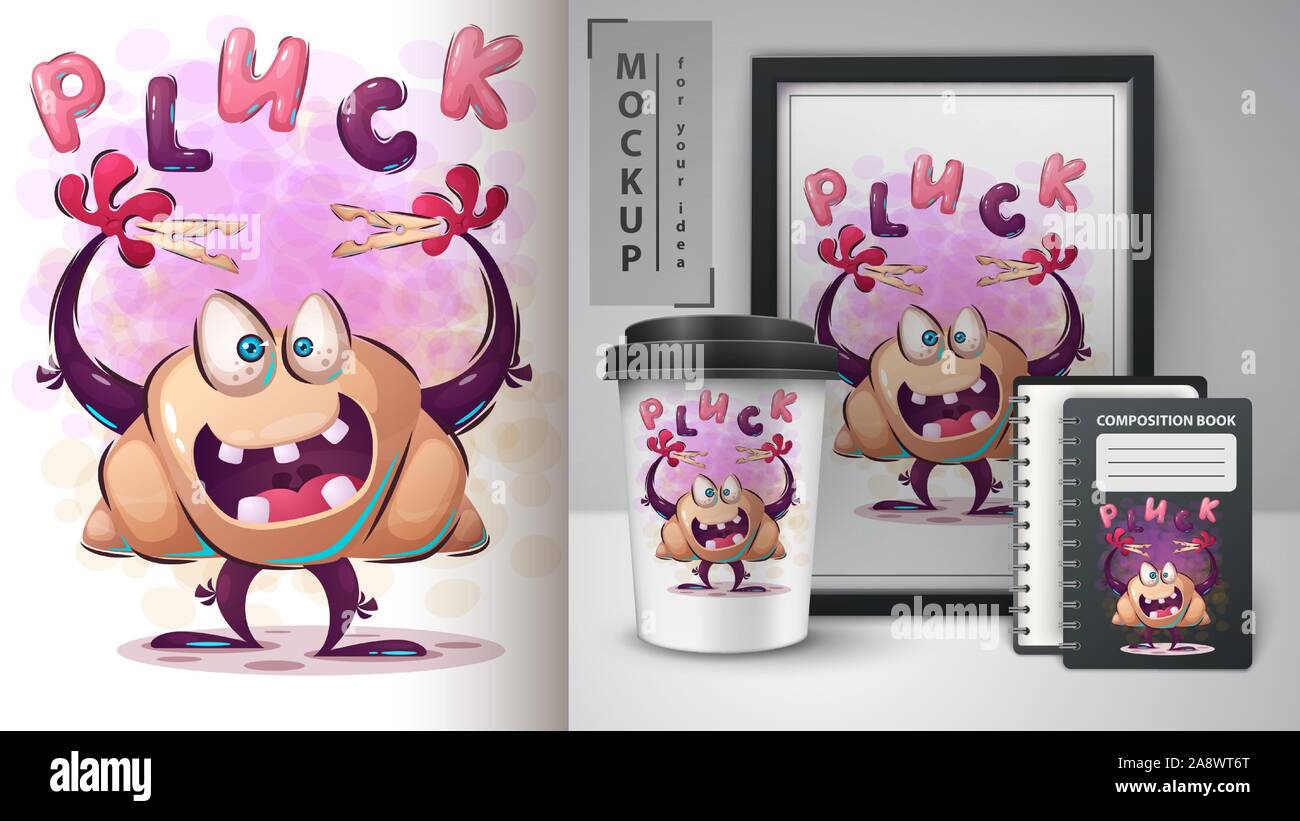 Pluck croissant poster and merchandising Stock Vector Image & Art - Alamy