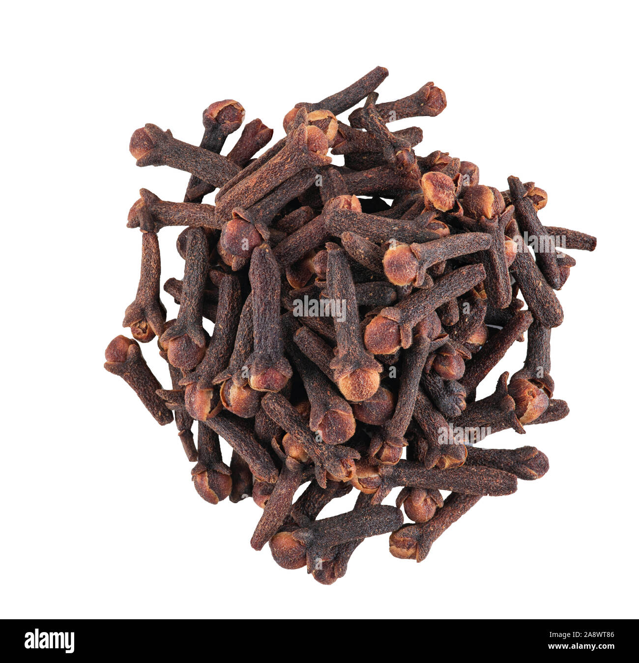 Small handful of clove isolated on white background with copy space for ...