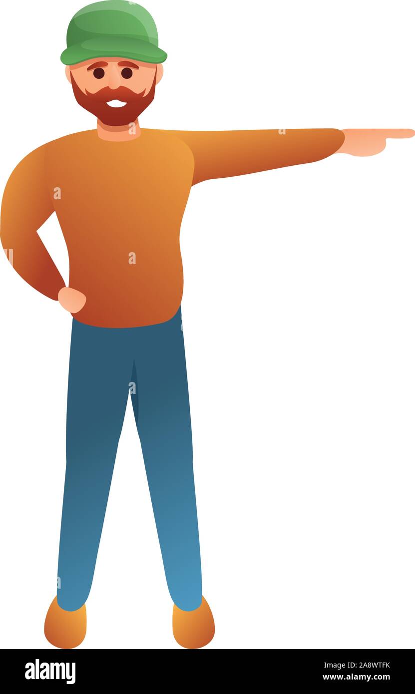 Man show excursion direction icon. Cartoon of man show excursion ...