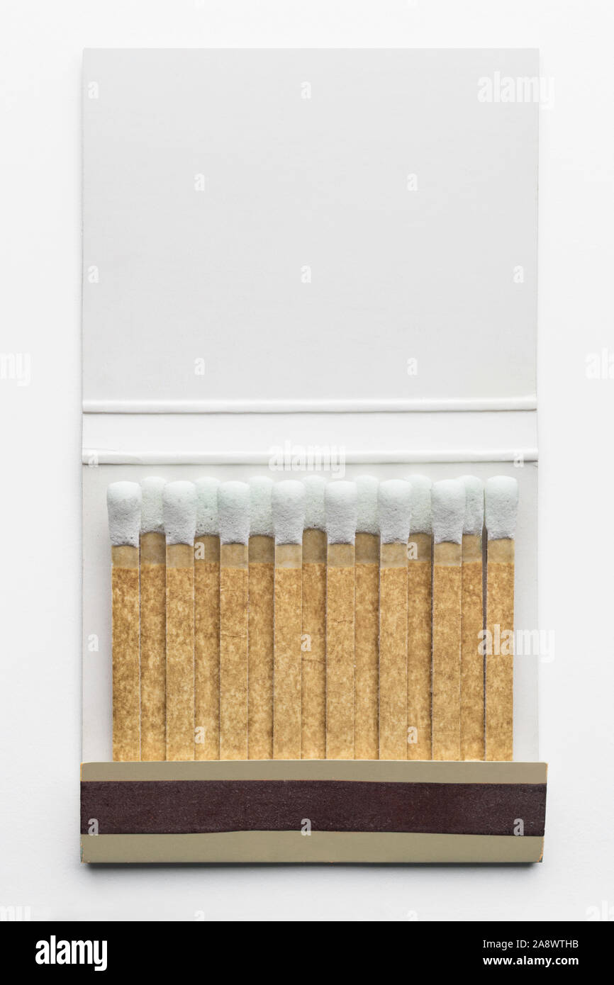 Close-up of open matchbox, isolated on white background Stock Photo - Alamy