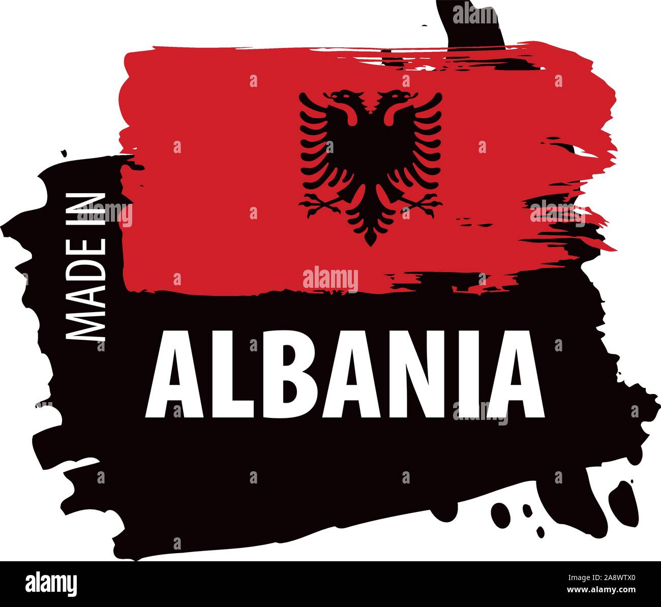 Albania flag, vector illustration on a white background Stock Vector ...