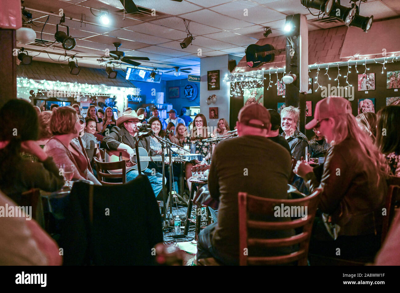 Interior of world famous Bluebird Cafe. This music club opened in 1982 ...