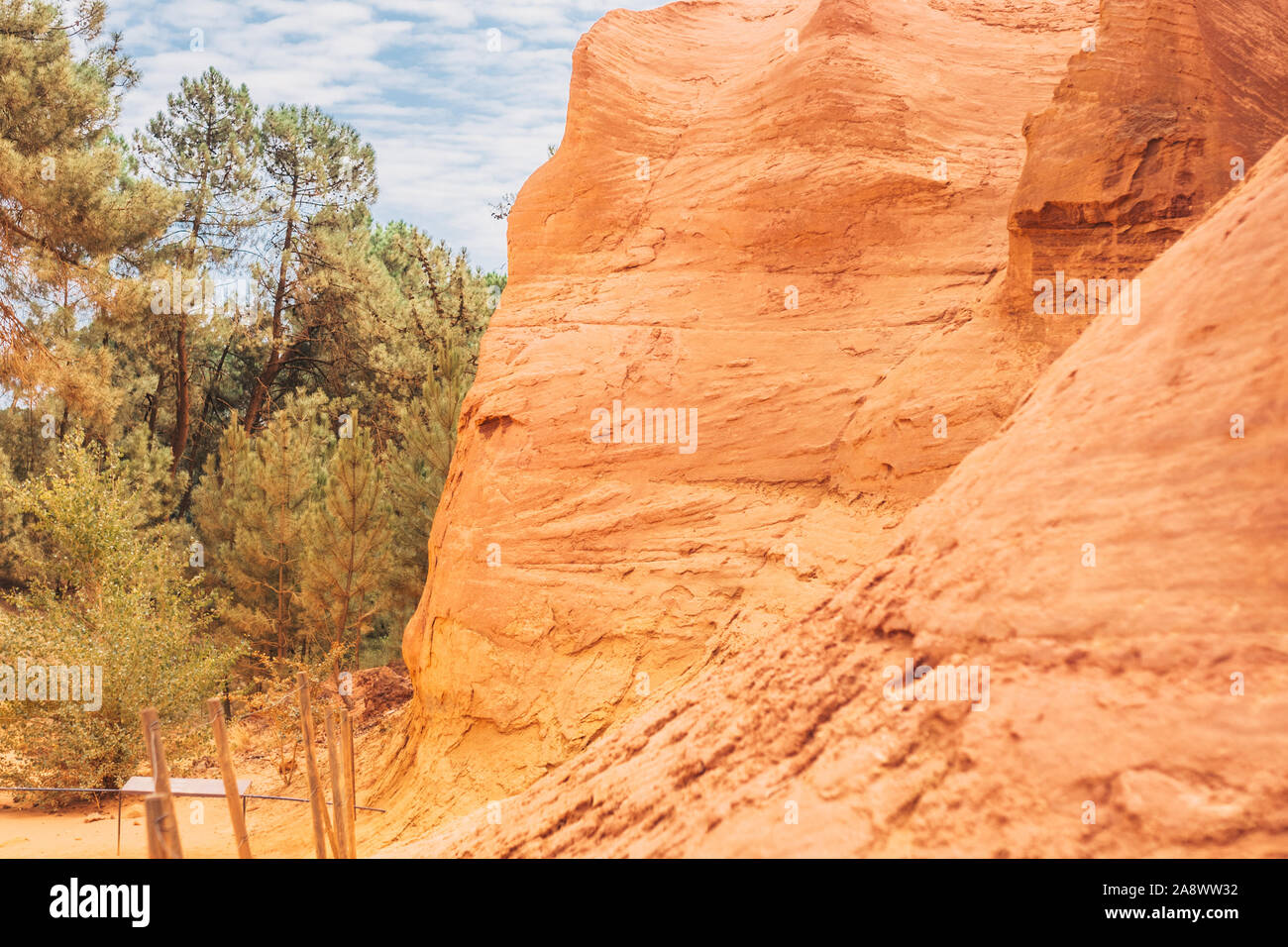 Ochre trail in Roussillon - tourist route Stock Photo - Alamy