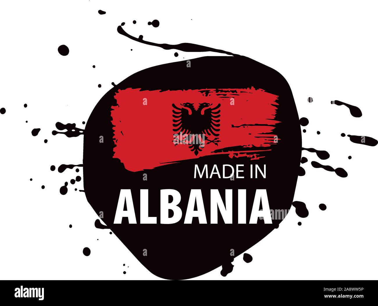 Albania flag, vector illustration on a white background Stock Vector ...
