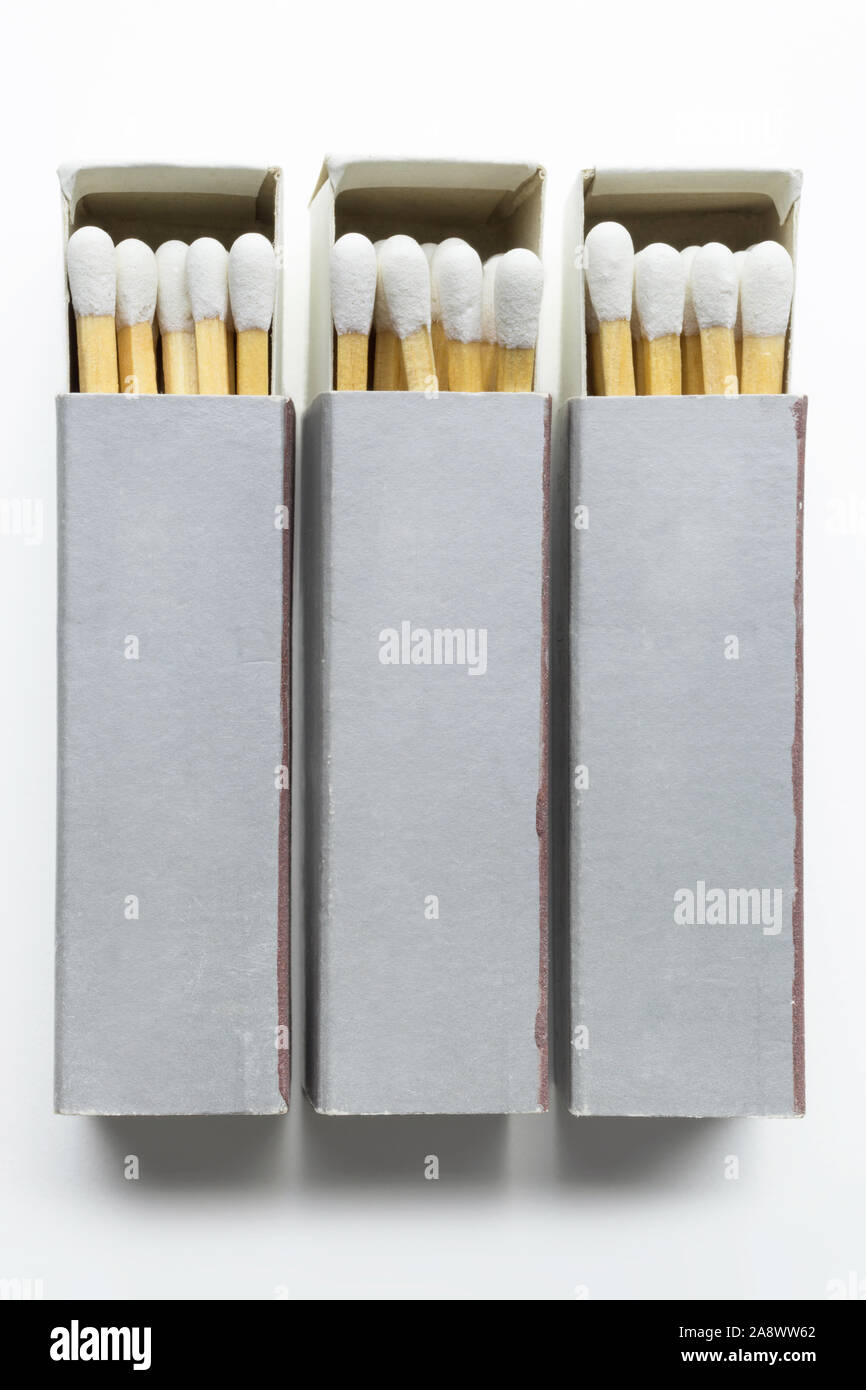 Close-up of open matchboxes, isolated on white background Stock Photo ...