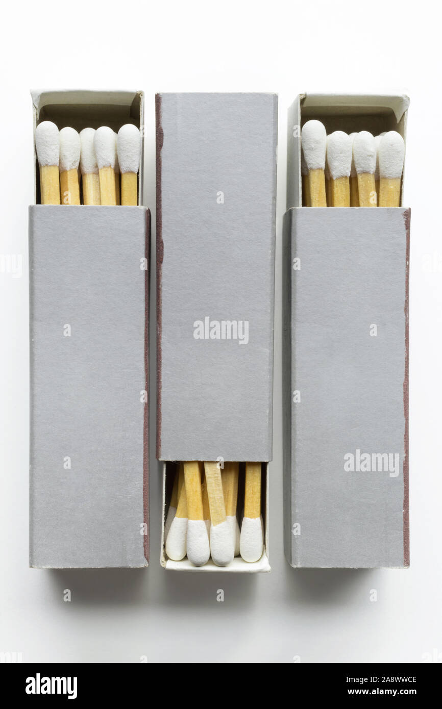 Close-up of open matchboxes, isolated on white background Stock Photo ...
