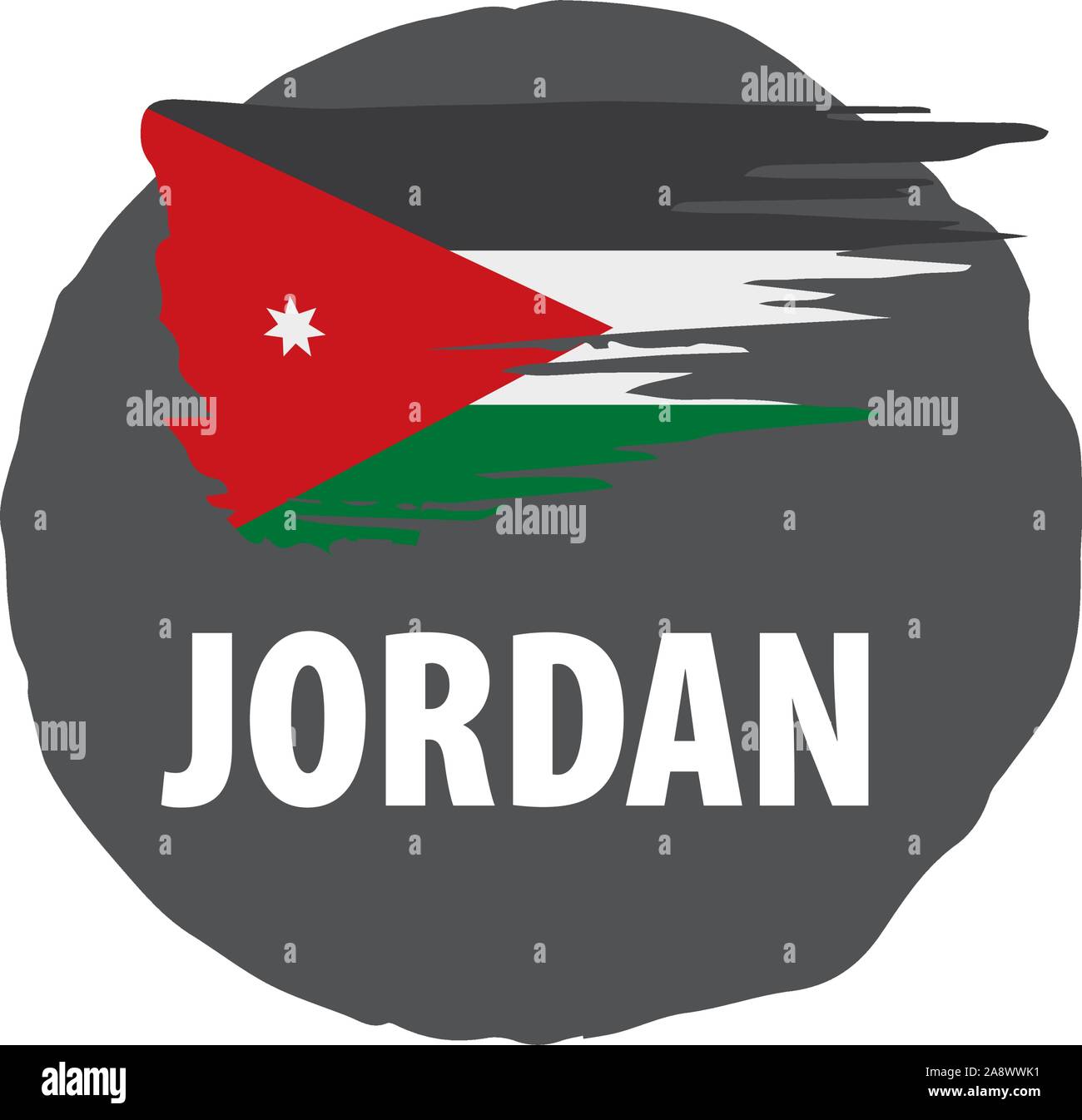 Jordan flag, vector illustration on a white background Stock Vector ...