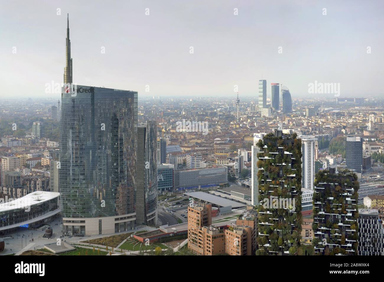 Milan (Italy), view from the rooftop terrace of the Lombardy Region ...