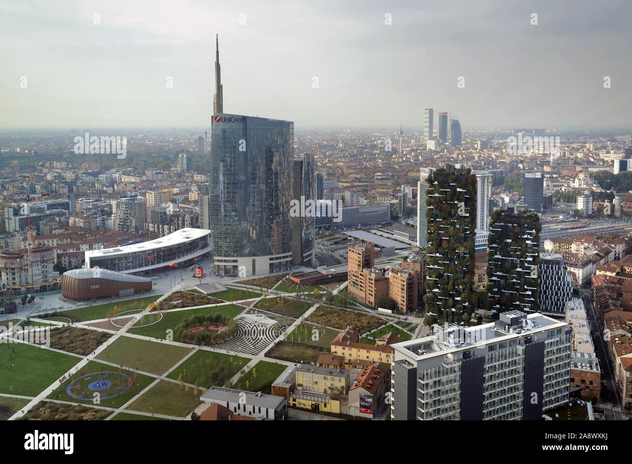 Milan (Italy), view from the rooftop terrace of the Lombardy Region ...