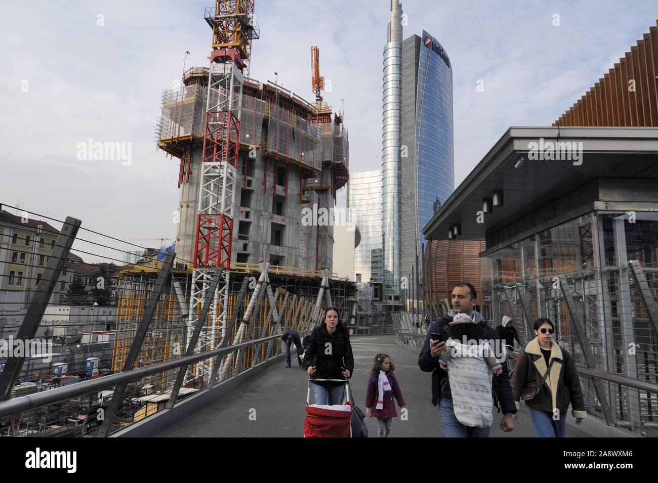 Milan (Italy), construction site for the new Unipol building and ...