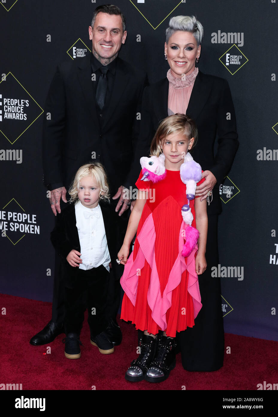 Carey Hart, Jameson Moon Hart, P!nk (Pink) and Willow Sage Hart arrive ...