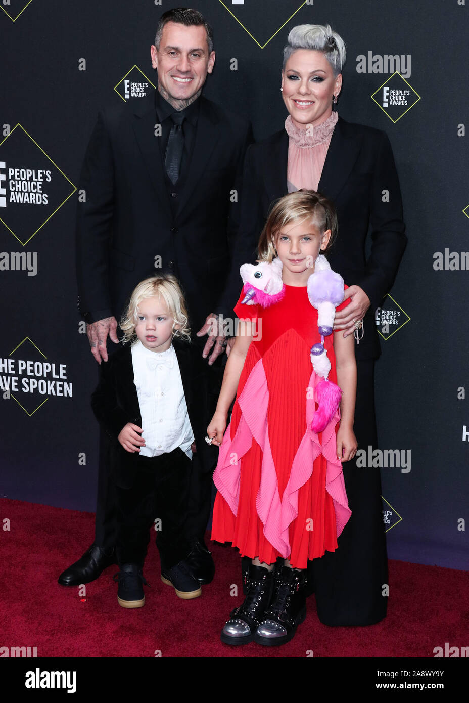 Carey Hart, Jameson Moon Hart, P!nk (Pink) and Willow Sage Hart arrive ...