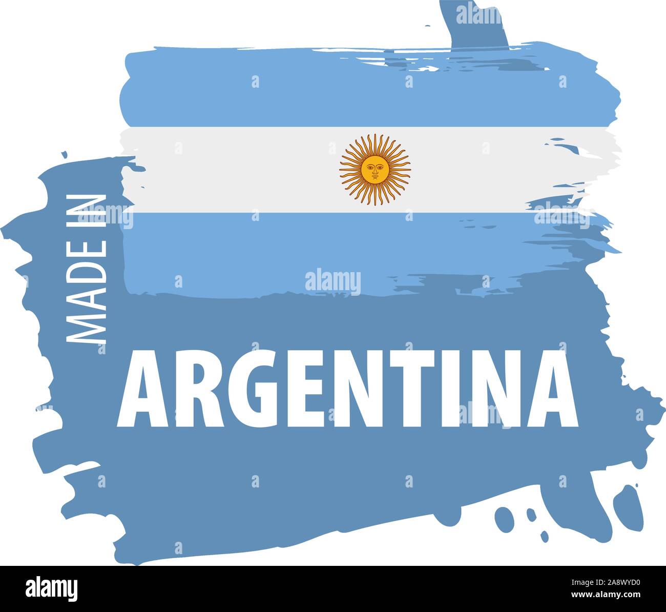 Argentina flag, vector illustration on a white background Stock Vector ...