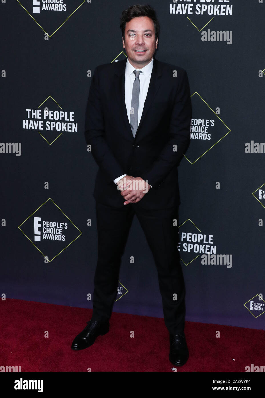 Jimmy Fallon arrives at the 2019 E! People's Choice Awards held at ...