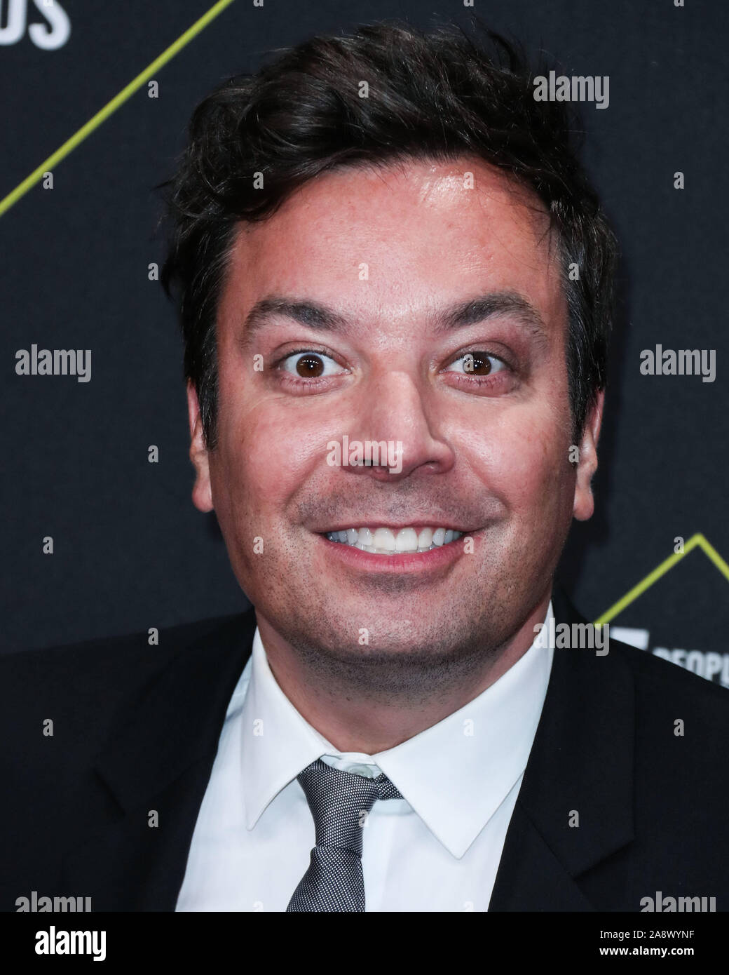 Jimmy Fallon arrives at the 2019 E! People's Choice Awards held at ...