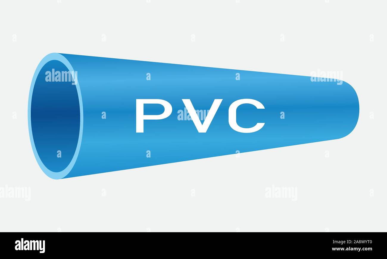 Blue PVC pipe with PVC text on white background Stock Vector Image ...