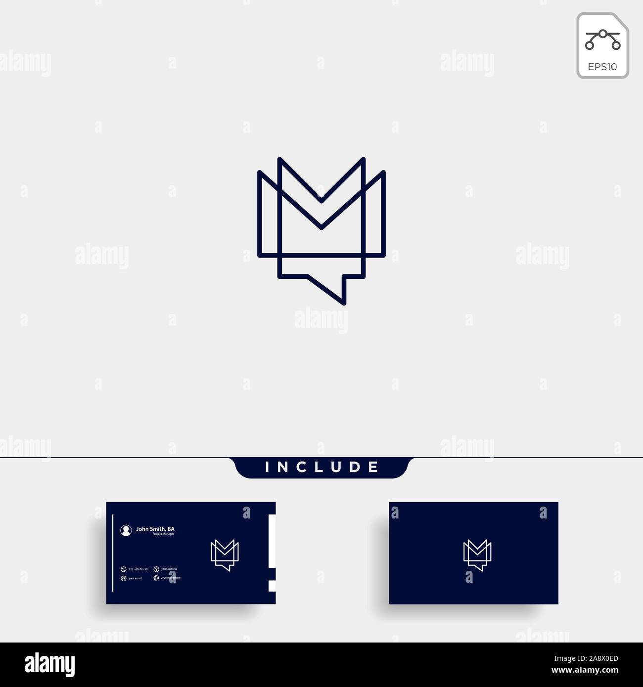Letter M Chat Logo Template Vector Design Message Icon Stock Vector ...
