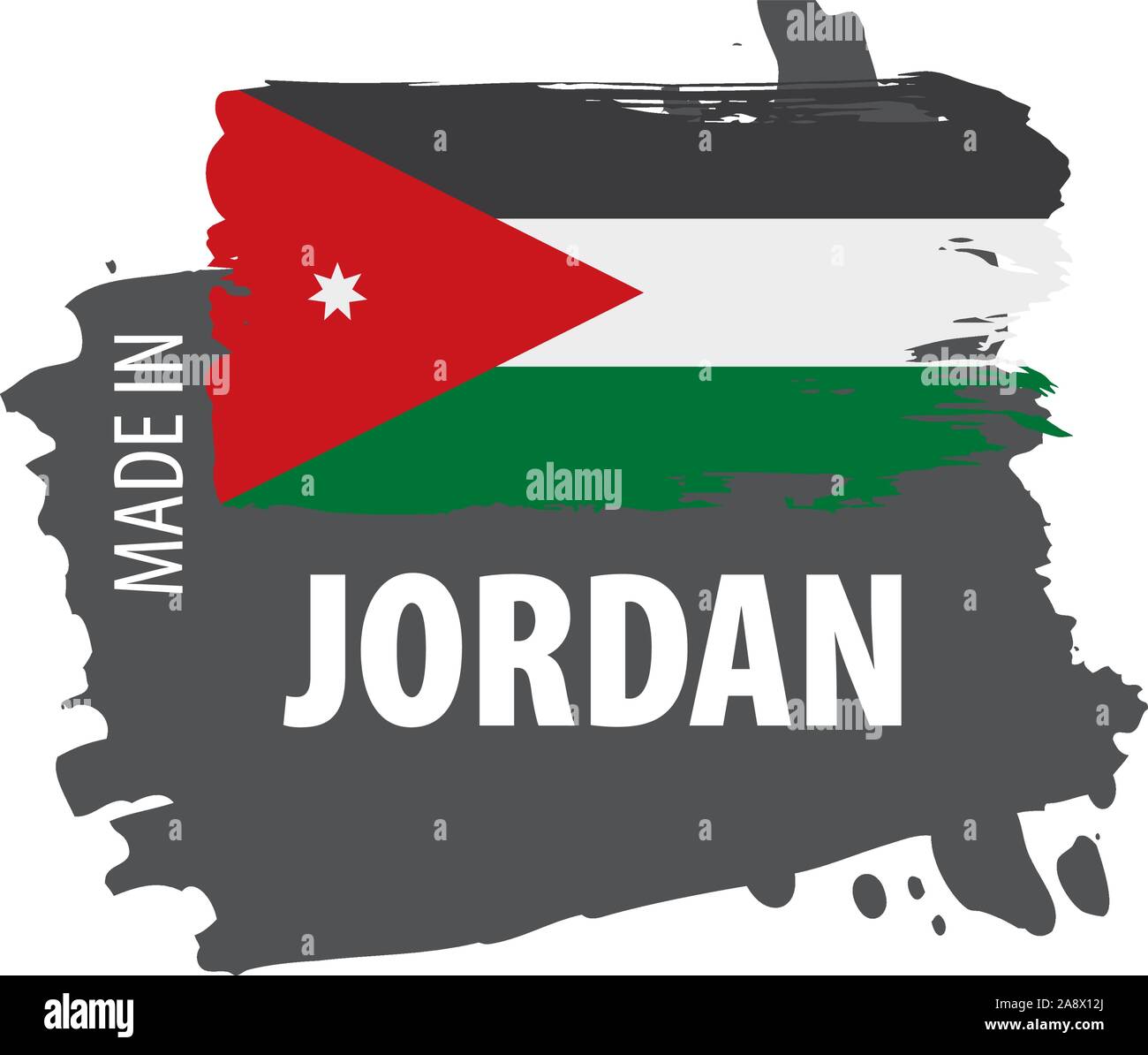 Jordan flag, vector illustration on a white background Stock Vector ...