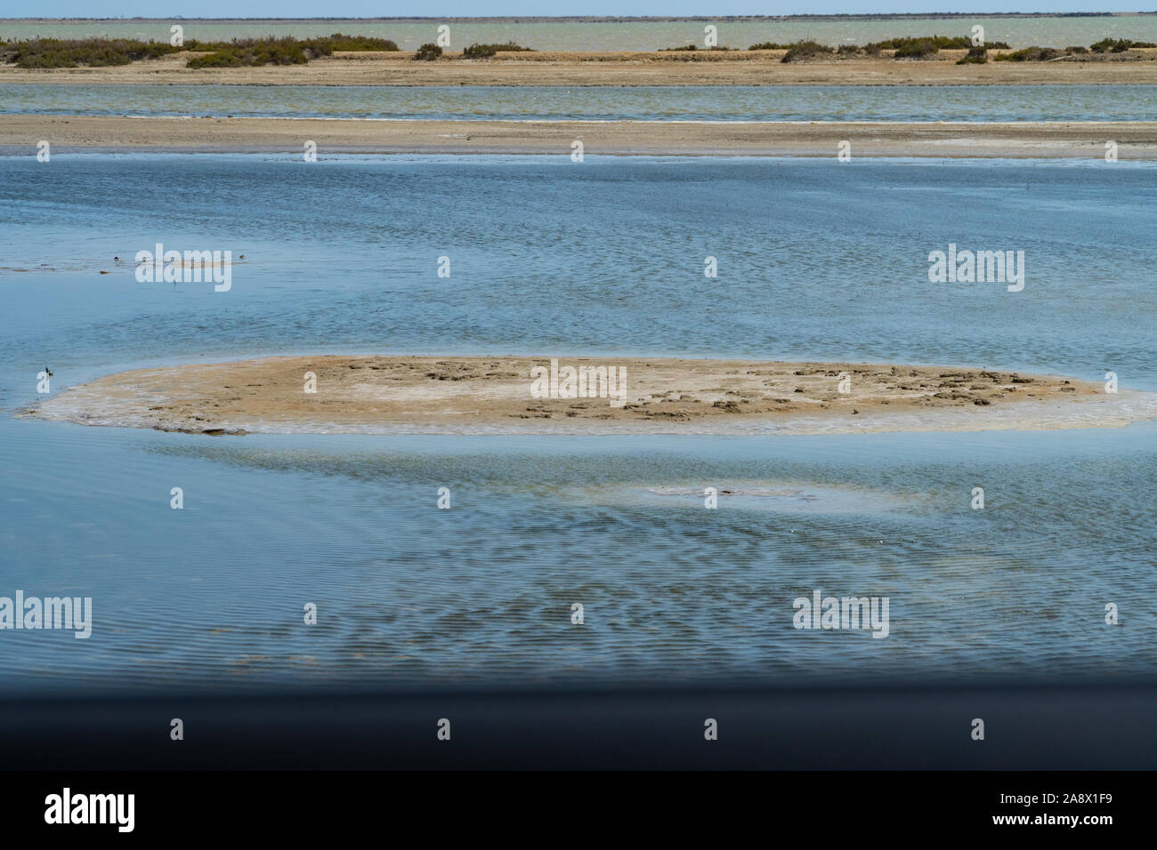 The colorful landscape of a salt sea industry Stock Photo - Alamy