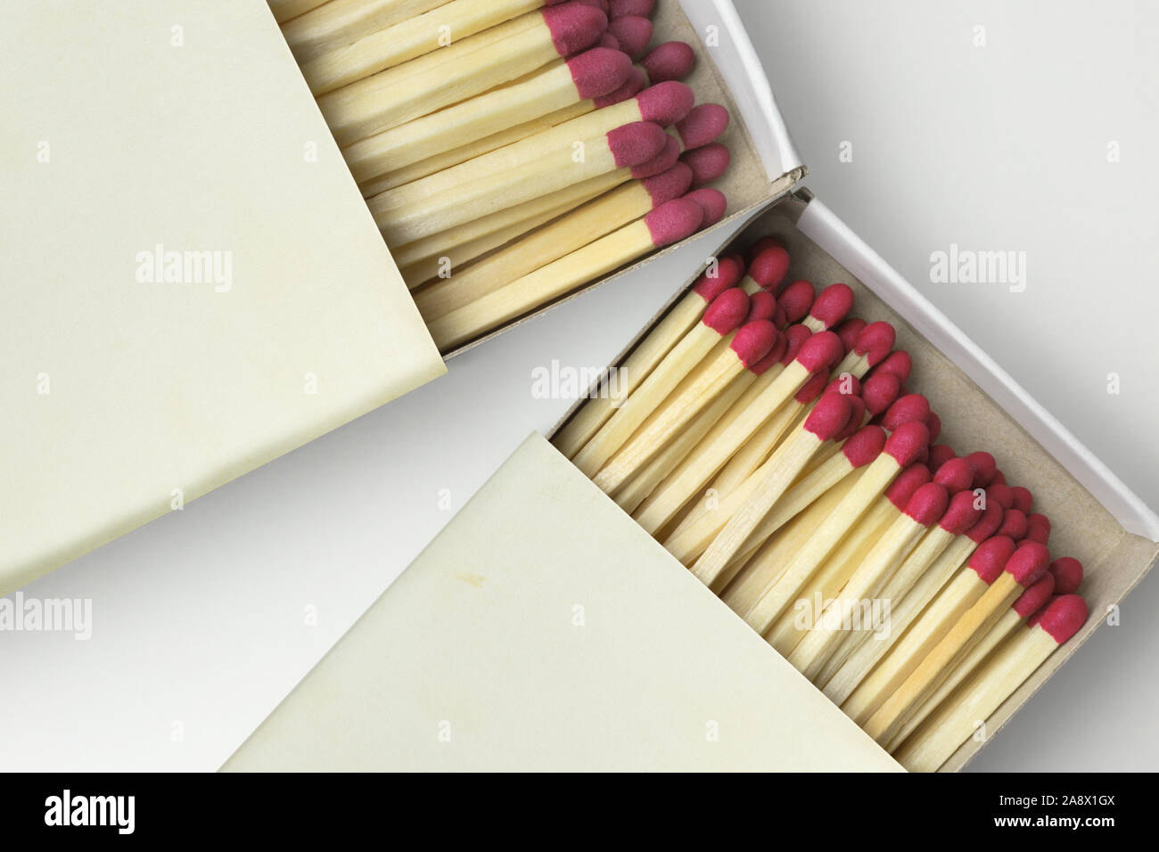 Close-up of open matchboxes, isolated on white background Stock Photo ...