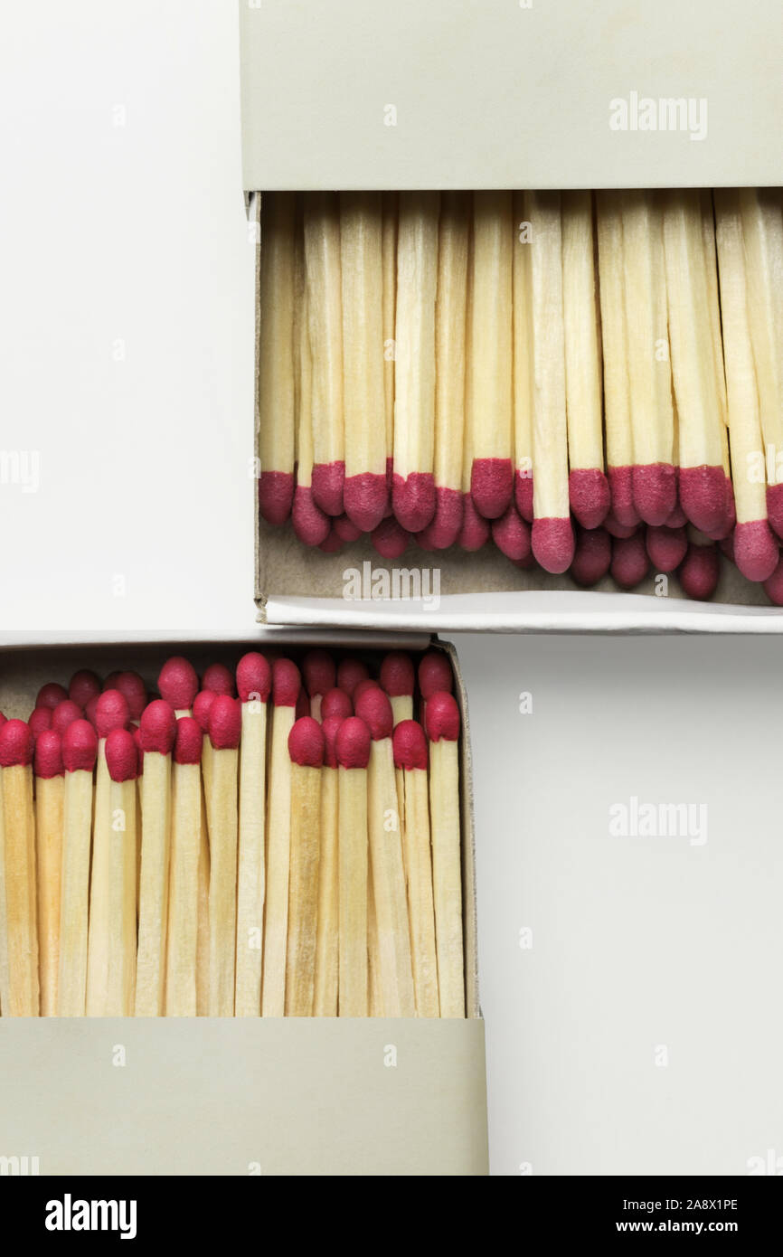 Close-up of open matchboxes, isolated on white background Stock Photo ...