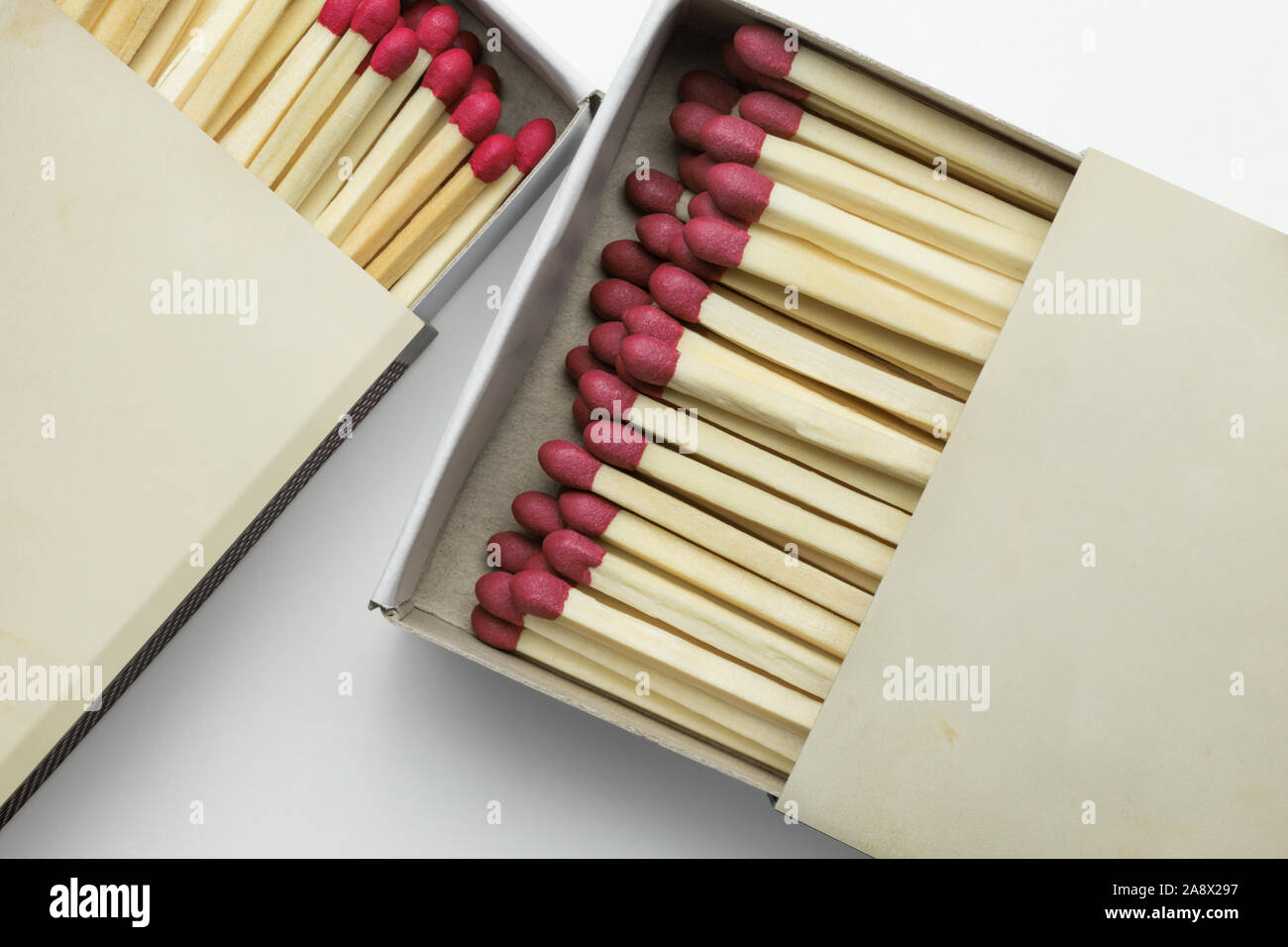 Close-up of open matchboxes, isolated on white background Stock Photo ...