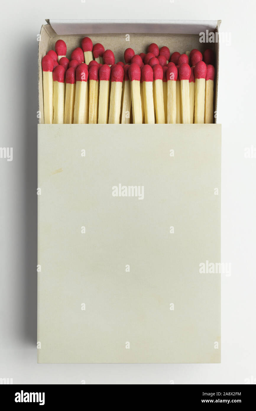 Close-up of open matchbox, isolated on white background Stock Photo - Alamy