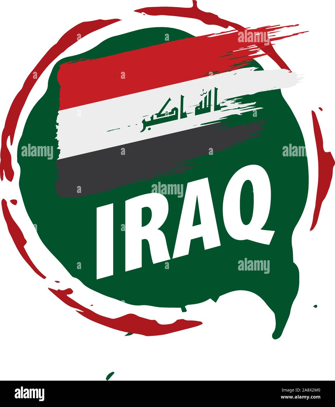 Iraqi flag, vector illustration on a white background Stock Vector ...