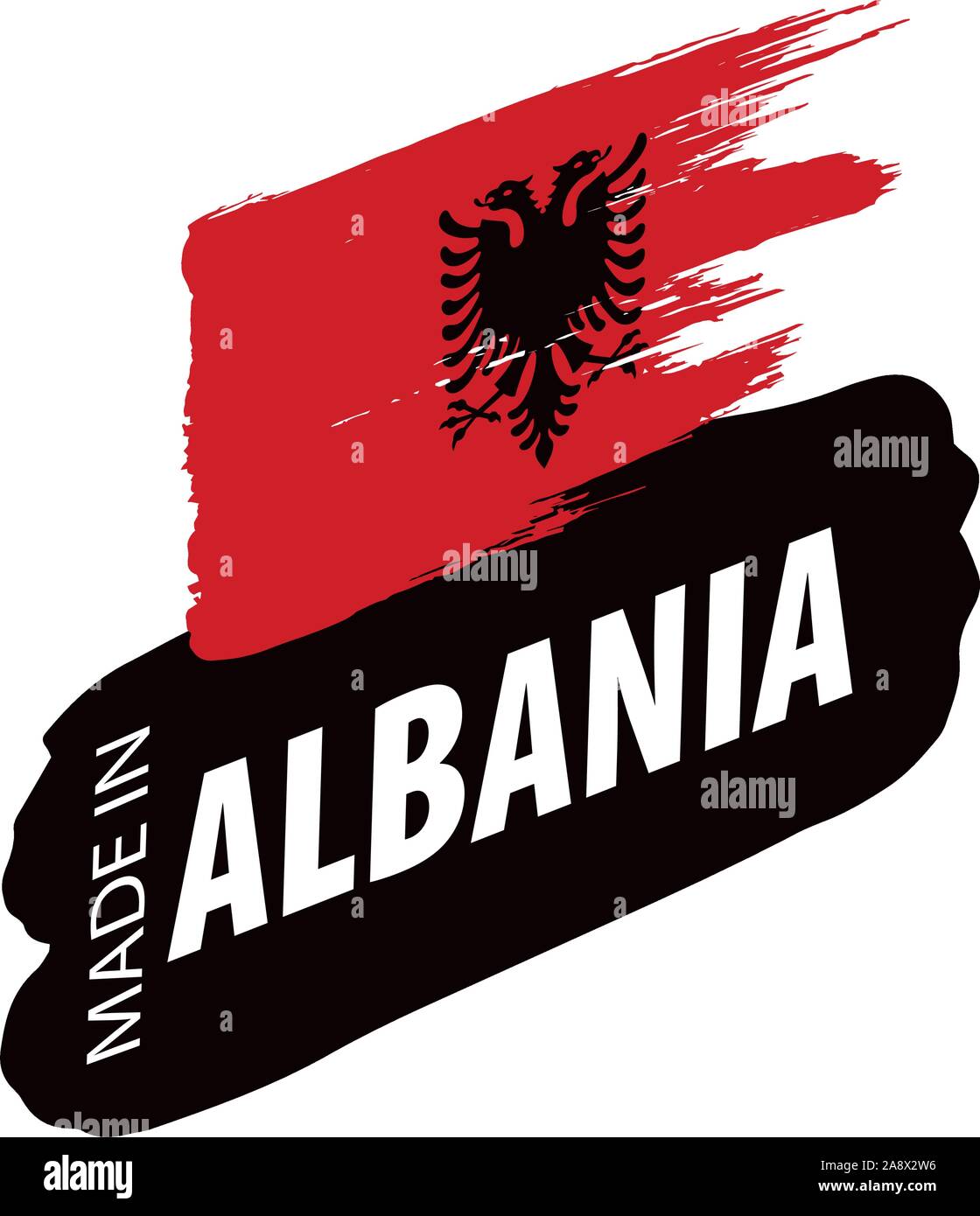 Albania flag, vector illustration on a white background Stock Vector ...