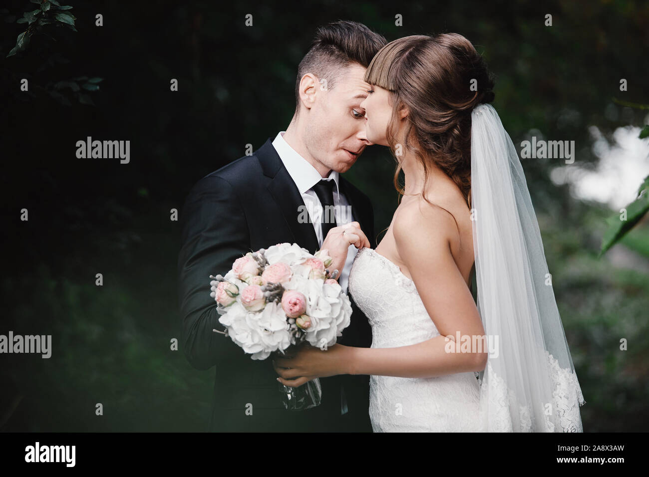 Married couple angry quarreling and fighting. fun and crazy brides ...