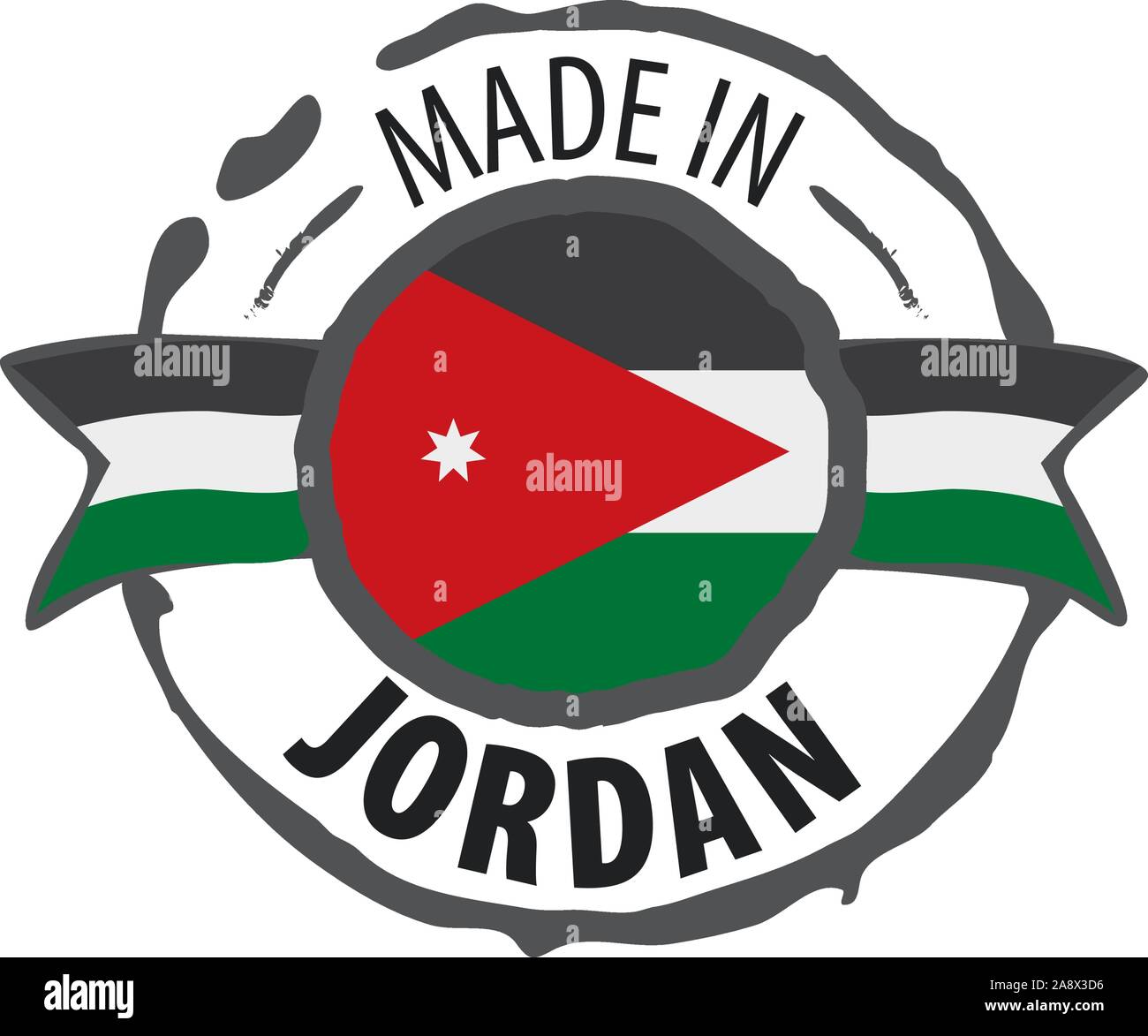 Jordan flag, vector illustration on a white background Stock Vector ...