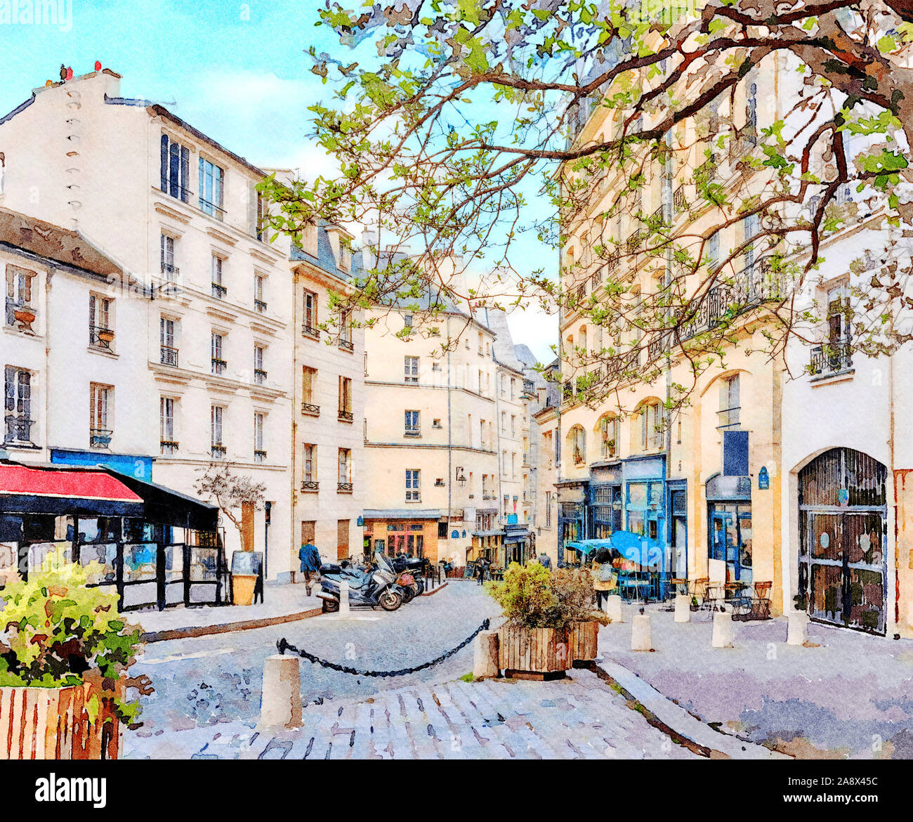 Paris streets aerial pattern hi-res stock photography and images - Alamy
