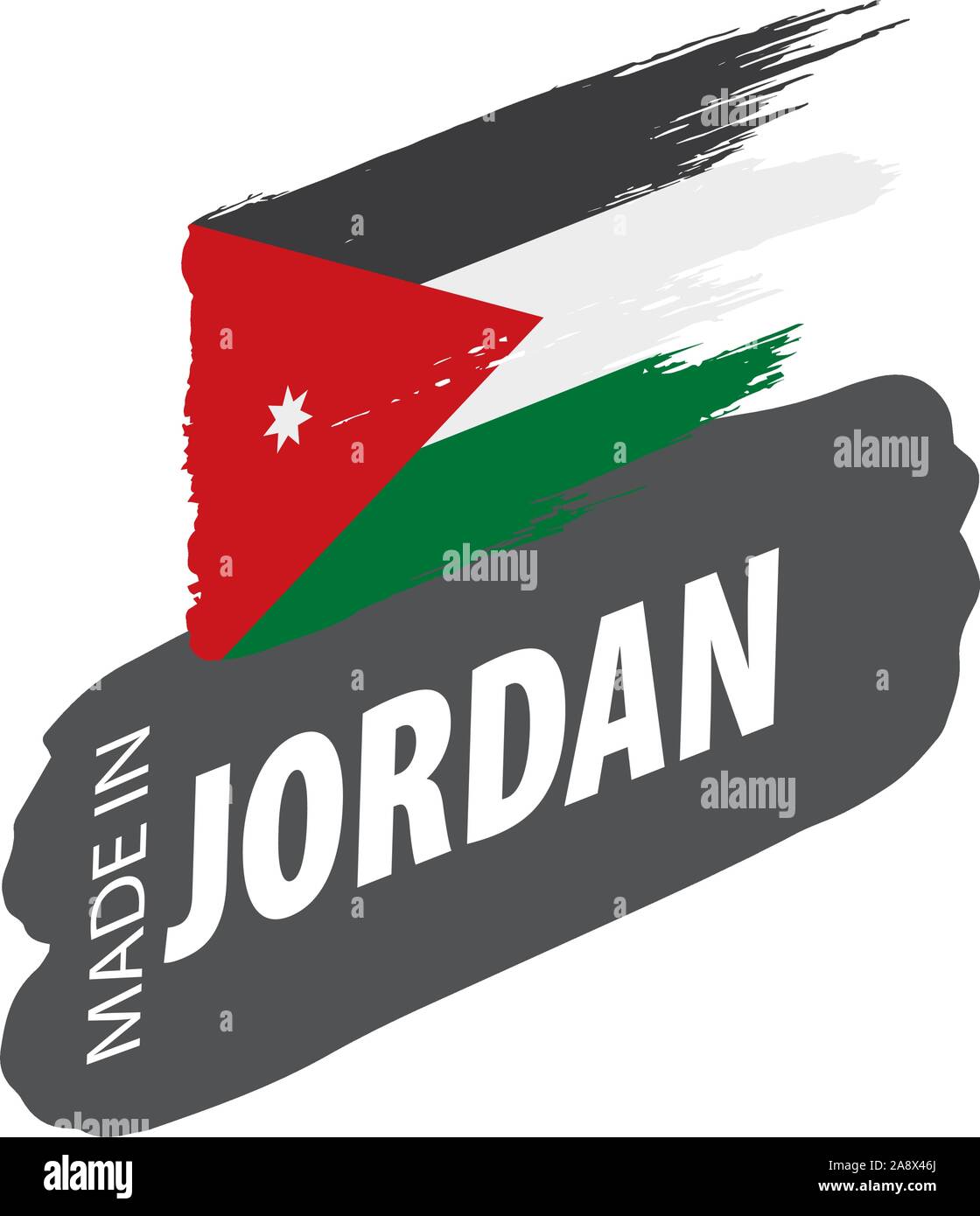 Jordan flag, vector illustration on a white background Stock Vector ...