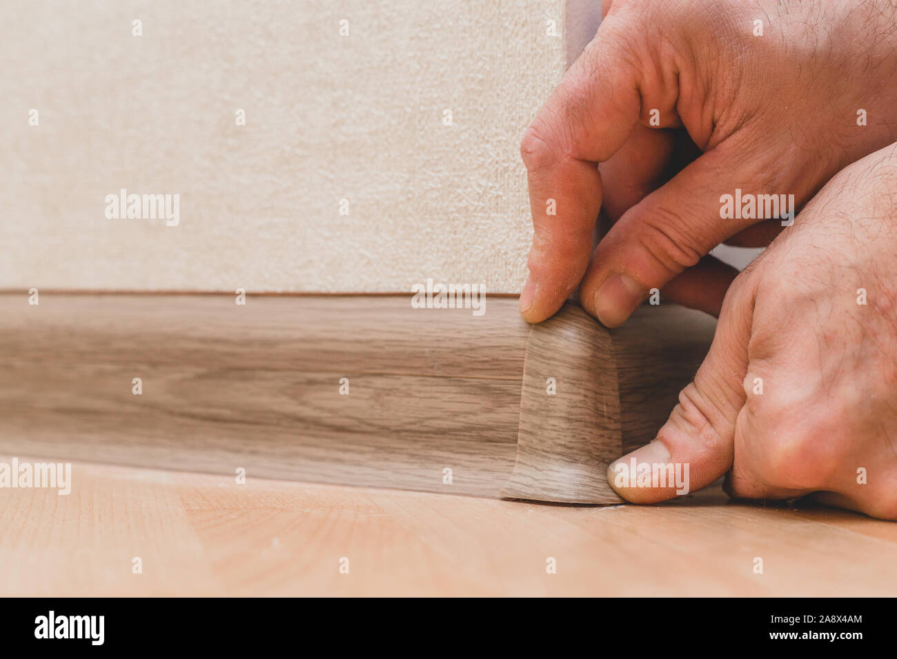 Technology of installation and installation of plastic floor plinth ...