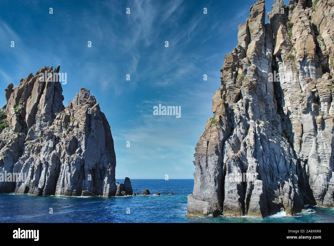 volcanic rock on the Aeolian islands Stock Photo - Alamy