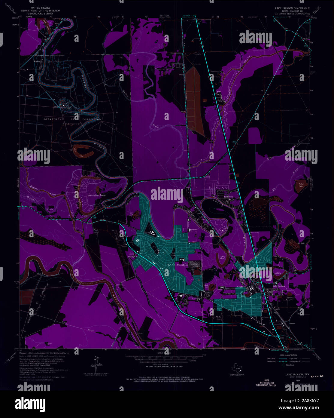 Map of lake jackson texas hi-res stock photography and images - Alamy