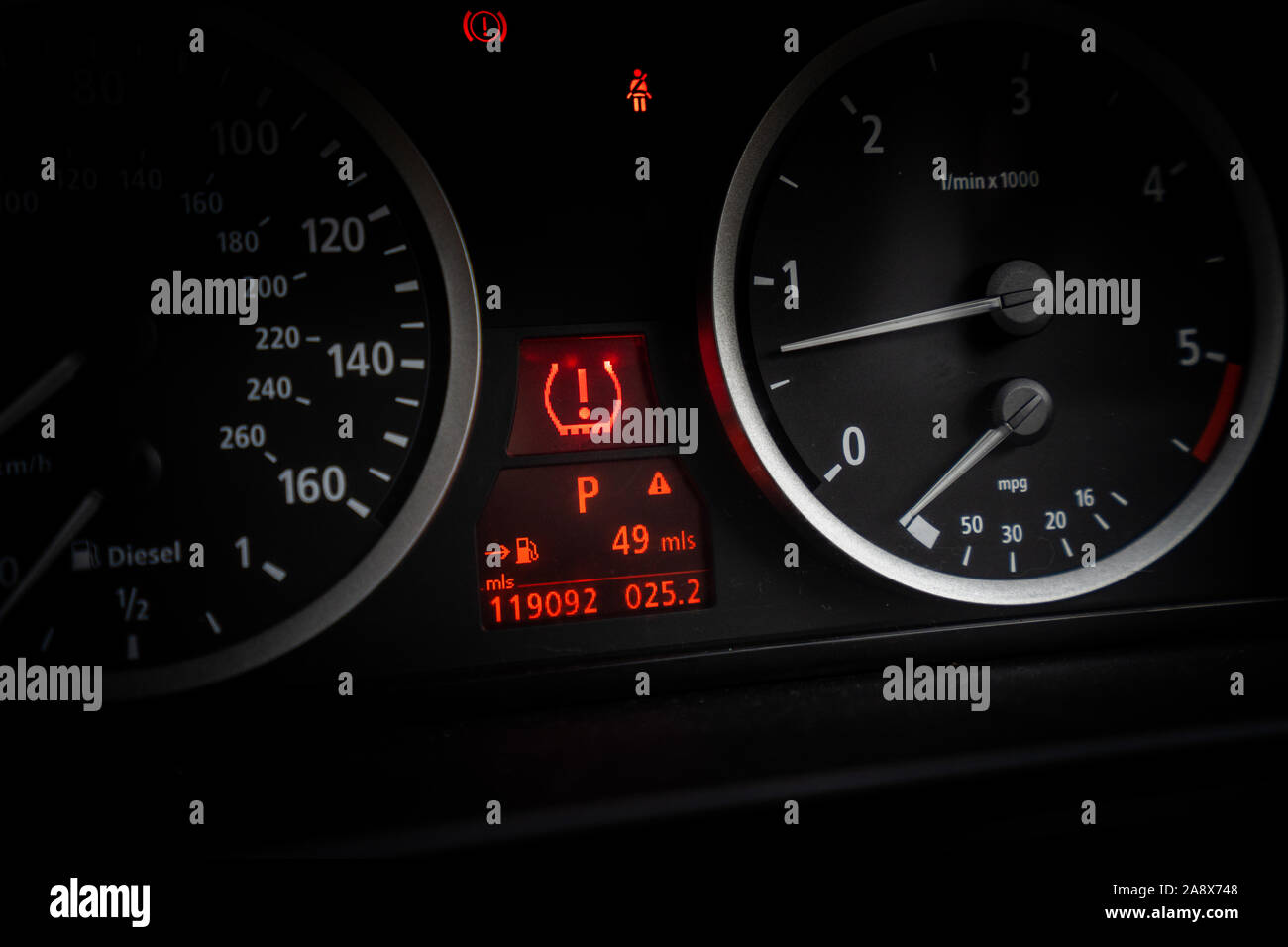 Dashboard warning lights on a motor vehicle, car warning lights ...