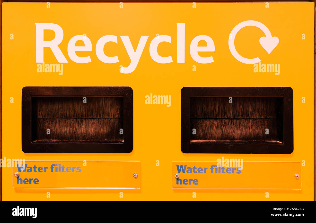 A recycling bank located in a large multinational supermarket chain in ...