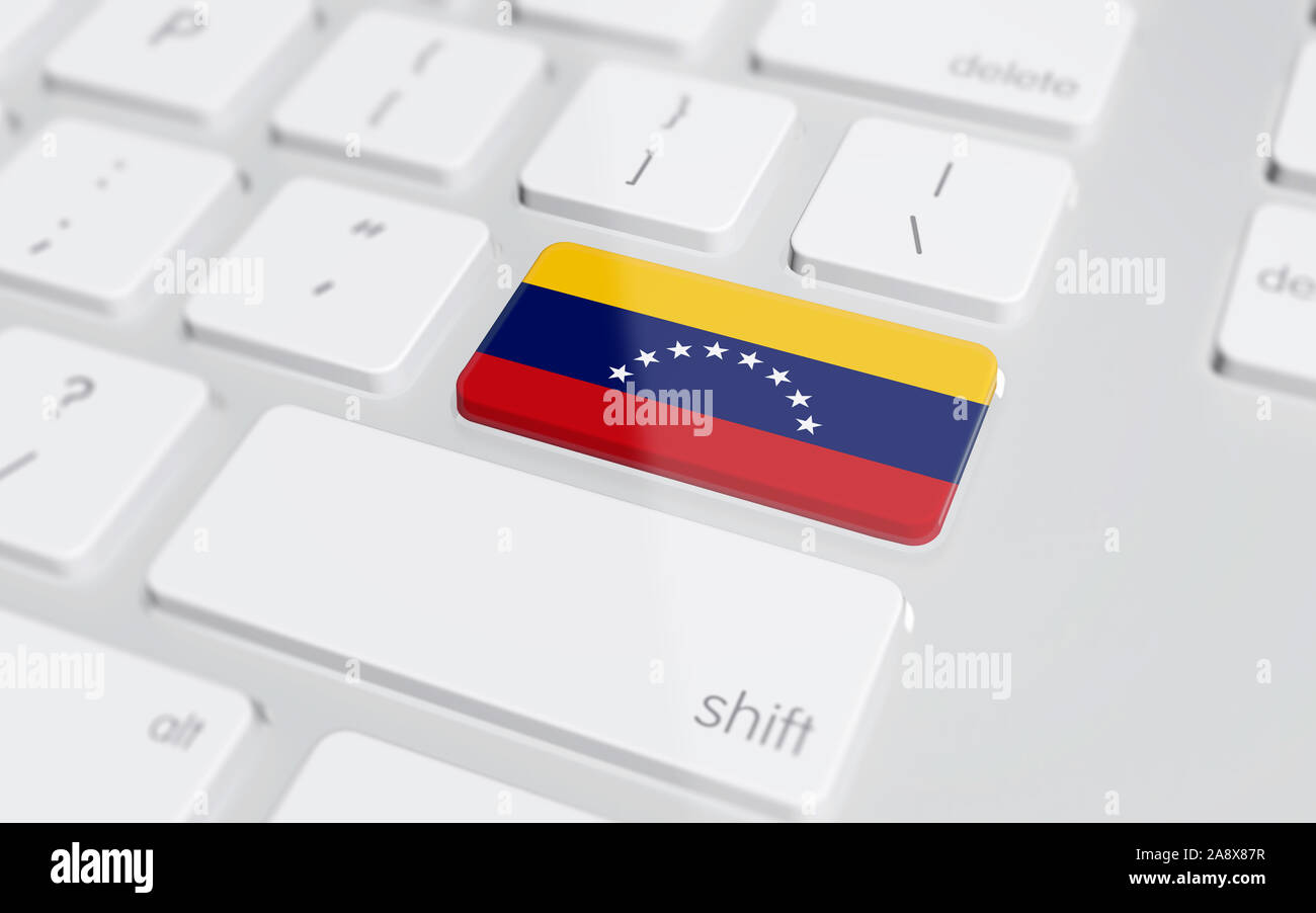 Laptop or desktop computer keyboard focus on one key with Venezuela ...