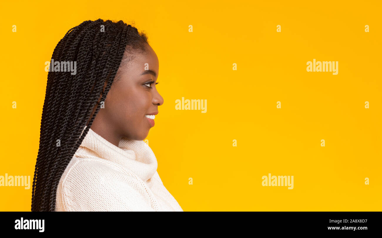 African american woman profile hi-res stock photography and images - Alamy