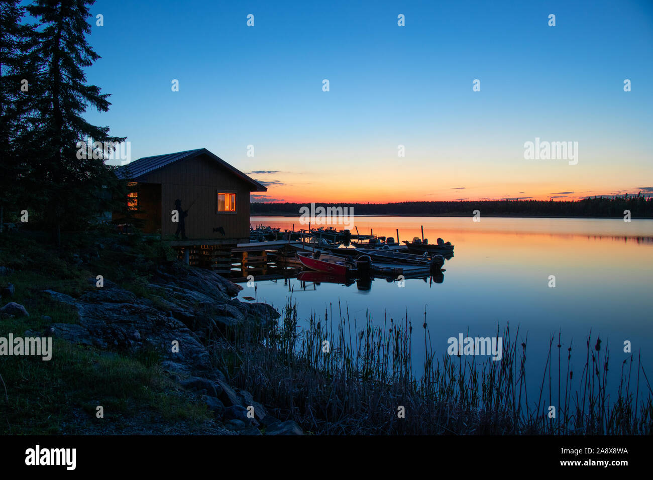 Sunset sky over lake Stock Photo - Alamy