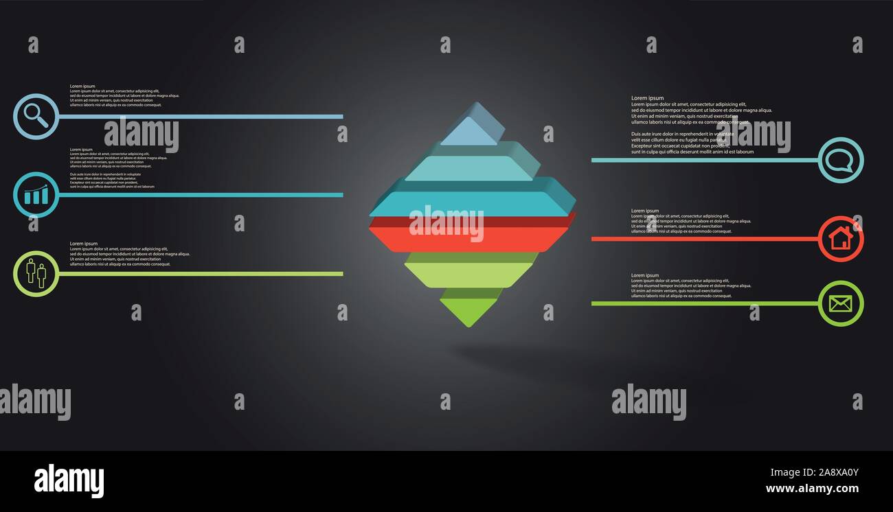 3D illustration infographic template. The embossed rhomb is ...