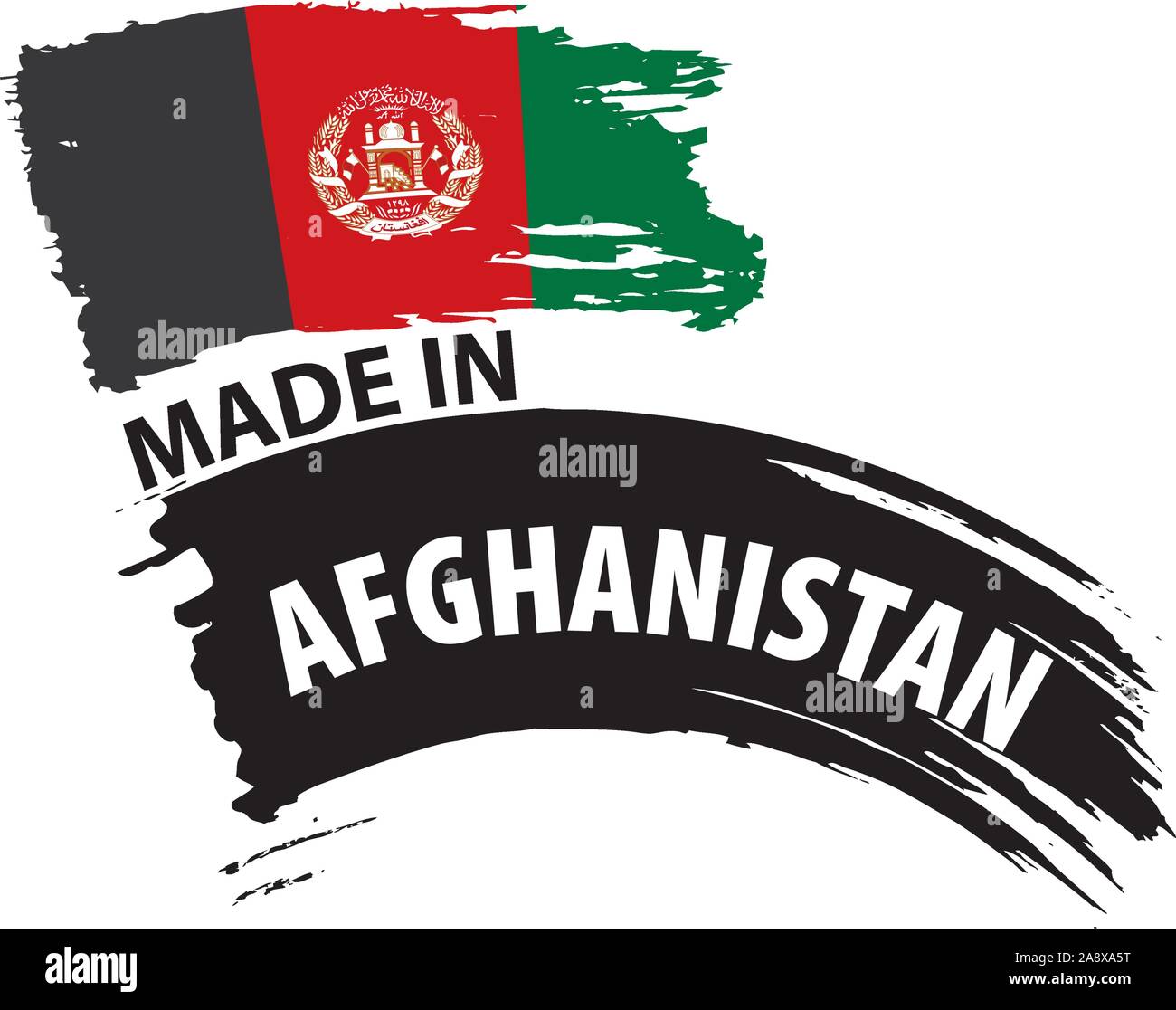 Afghanistan flag, vector illustration on a white background Stock ...