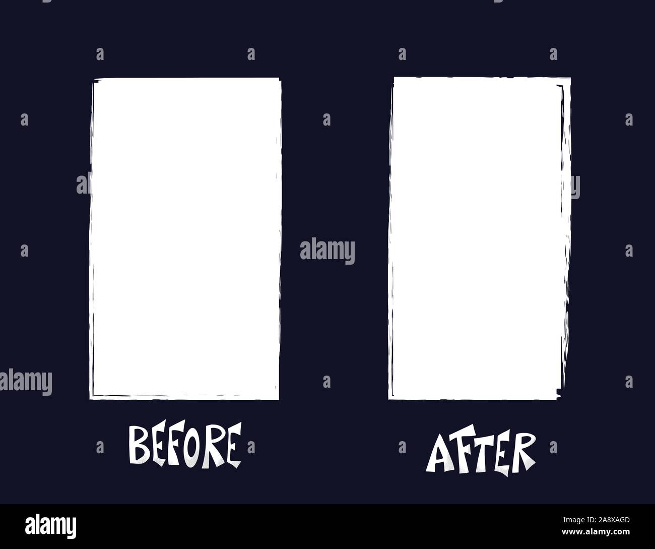 Before and After mockup. Comparison banner with copy space. Vector ...