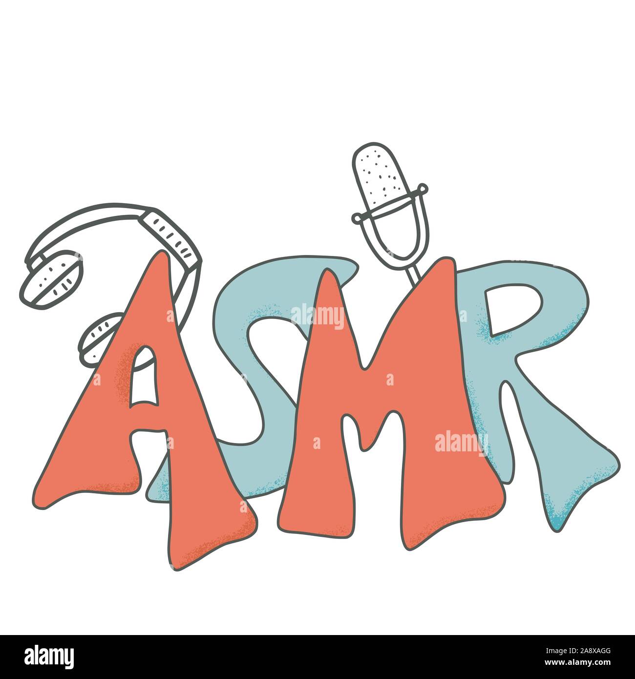 ASMR acronym emblem . Autonomous Sensory Meridian Response text ...